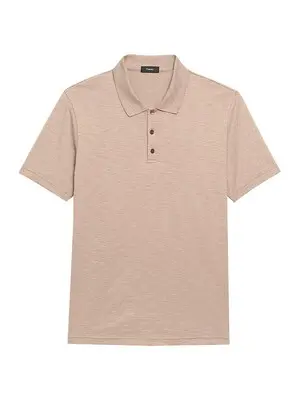 Theory Bron Cotton Polo Shirt Tapir