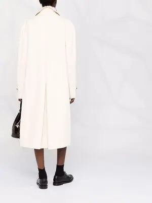MAISON MARGIELA Single-breasted Midi Coat - Neutrals