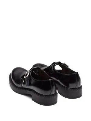 Prada Brushed-leather Mary Jane Shoes