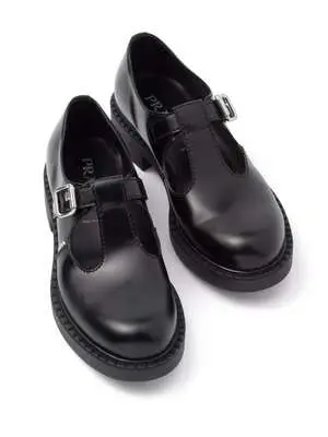 Prada Brushed-leather Mary Jane Shoes