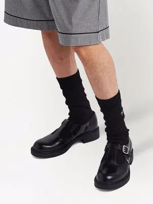 Prada Brushed-leather Mary Jane Shoes