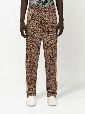 Palm Angels Leopard Print Jacquard Track Pants - Neutrals