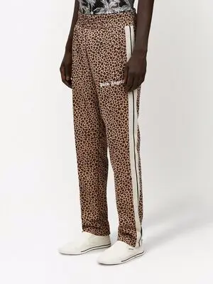 Palm Angels Leopard Print Jacquard Track Pants - Neutrals