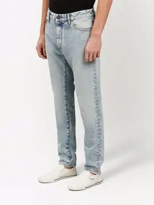 Palm Angels Logo-print Faded Jeans