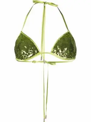 TOM FORD Sequin-embellished Halterneck Bralette - Green