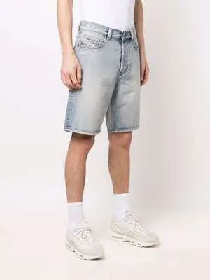 DIESEL® Wide-leg Denim Skate Shorts - Blue