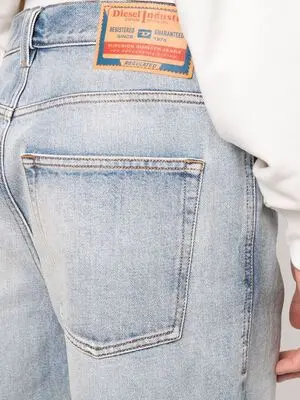 DIESEL® Wide-leg Denim Skate Shorts - Blue