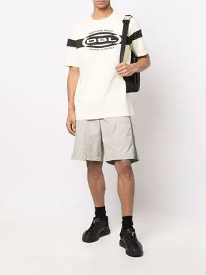DIESEL® Knee-length Shorts With Logo Patch - Green
