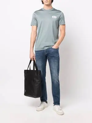 Emporio Armani Logo-patch Slim-cut Jeans