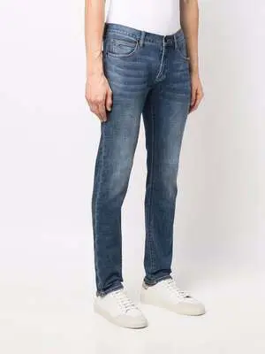Emporio Armani Logo-patch Slim-cut Jeans