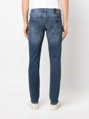 Emporio Armani Logo-patch Slim-cut Jeans