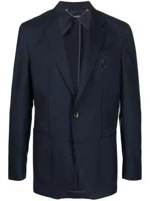BILLIONAIRE Logo-embroidered Single-breasted Blazer