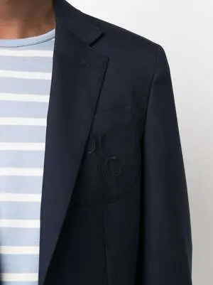 BILLIONAIRE Logo-embroidered Single-breasted Blazer