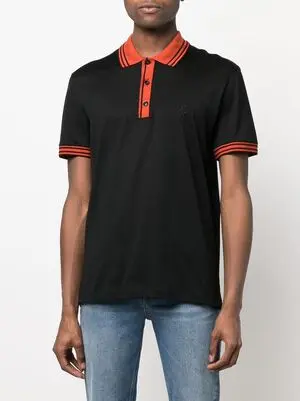 BILLIONAIRE Logo-embroidered Cotton Polo Shirt - Black