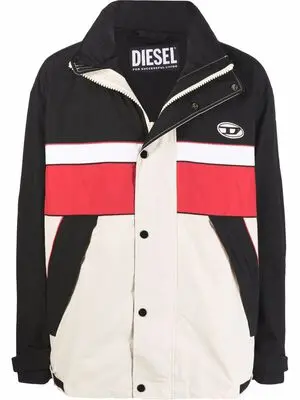 DIESEL® Paneled Funnel Neck Jacket