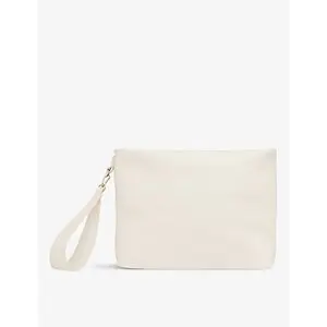 Whistles Avah Leather Clutch Bag - Cream