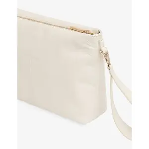 Whistles Avah Leather Clutch Bag - Cream