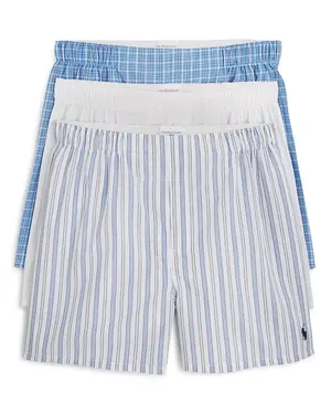 Polo Ralph Lauren Classic Fit Woven Boxers, Pack Of 3 - Jarvis Stripe
