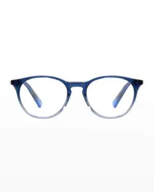 REVO Ace Blue-light Blocking Round Frame Glasses - Crystal Blue