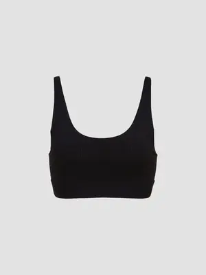 Wolford Beauty Cotton Scoop Neck Bralette - Black