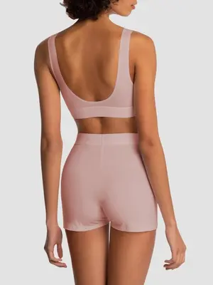 Wolford Beauty Cotton Scoop Neck Bralette - Pearl