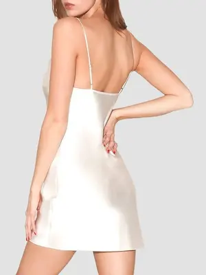 FLEUR DU MAL Silk Cowl-neck Slip