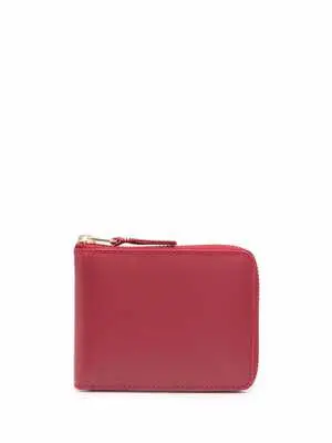 Comme Des Garçons Bi-fold Zipped Leather Wallet - Red