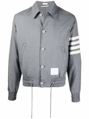 Thom Browne 4-bar Stripe Bomber Jacket - Grey