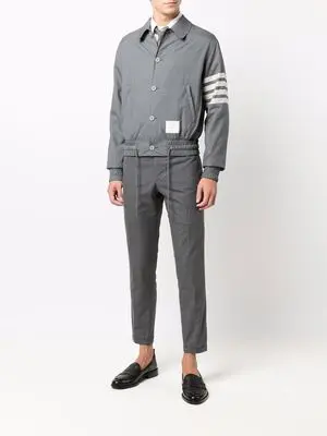 Thom Browne 4-bar Stripe Bomber Jacket - Grey