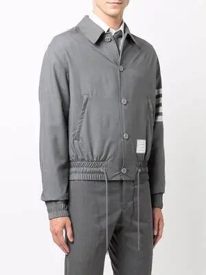 Thom Browne 4-bar Stripe Bomber Jacket - Grey