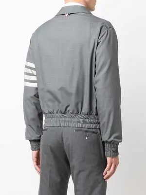 Thom Browne 4-bar Stripe Bomber Jacket - Grey
