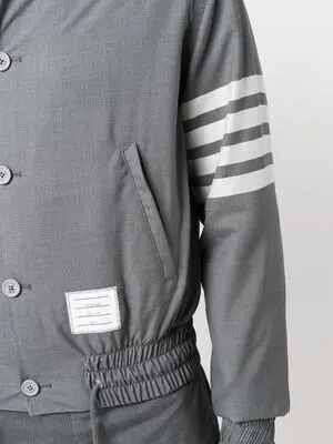 Thom Browne 4-bar Stripe Bomber Jacket - Grey