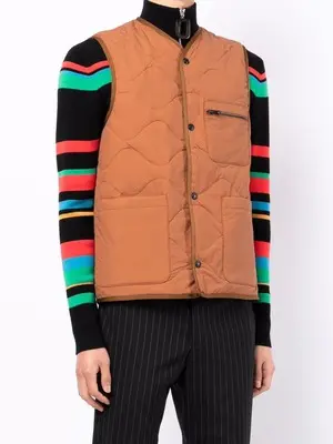 Paul Smith Quilted Wave Gilet - Brown