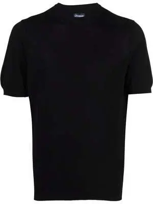 DRUMOHR Fine Knit Mock-neck T-shirt - Black