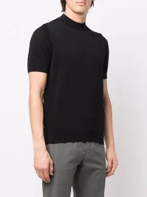 DRUMOHR Fine Knit Mock-neck T-shirt - Black