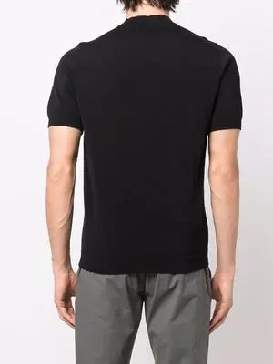 DRUMOHR Fine Knit Mock-neck T-shirt - Black