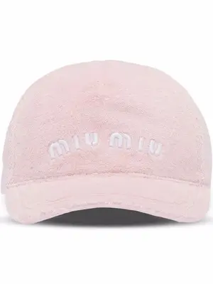 Miu Miu Embroidered-Logo Baseball Cap - Pink | Editorialist