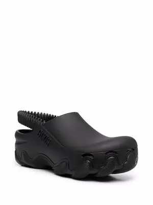 Gcds Embossed-logo Slingback Clogs - Black