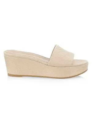 STUART WEITZMAN Women's Summer Woven Wedge Sandals - Wheat  - Wheat