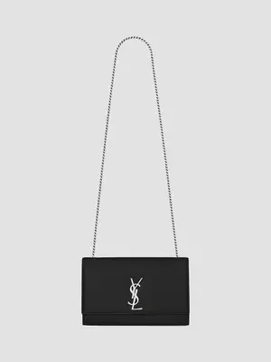 Saint Laurent Kate Grained Leather Shoulder Bag - Black