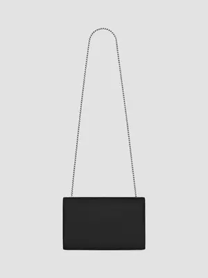 Saint Laurent Kate Grained Leather Shoulder Bag - Black