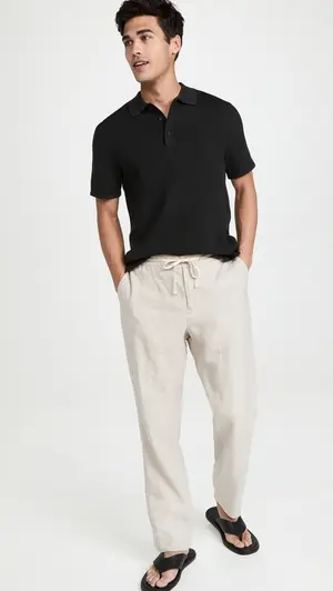 Rag & Bone Harvey Knit Polo - Black