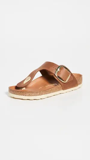 BIRKENSTOCK Gizeh Big Buckle Sandals - Cognac