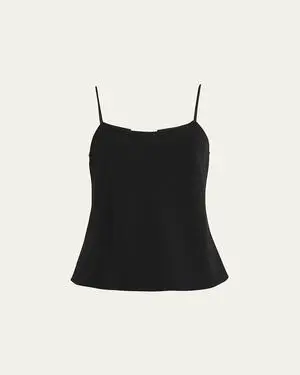 THE ROW Biggins Matte Satin Camisole Top - Black