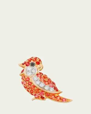 MIO HARUTAKA Orange Little Bird Earring, Single - Gold