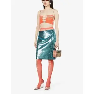 RUI Fishnet Cut-out Stretch-knit Tights