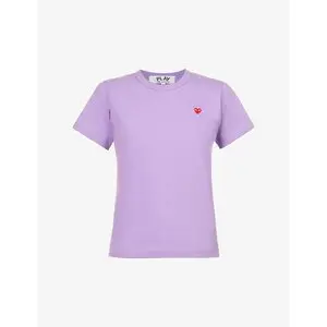 Play Comme Des Garcon Comme Des Garçons Play Heart-embroidered T-shirt - Purple