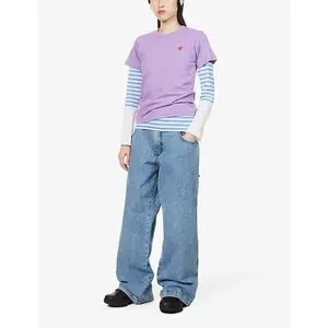 Play Comme Des Garcon Comme Des Garçons Play Heart-embroidered T-shirt - Purple
