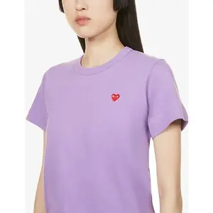 Play Comme Des Garcon Comme Des Garçons Play Heart-embroidered T-shirt - Purple
