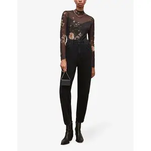 ALLSAINTS Elia Floral-print Mesh Bodysuit